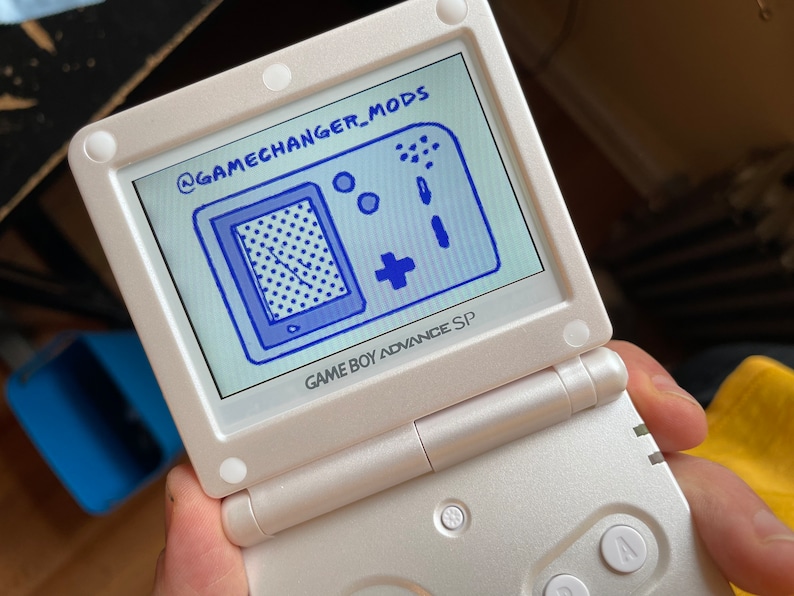 Custom GBASP IPS Modded Gameboy Advance SP - Backlit Screen With New ...