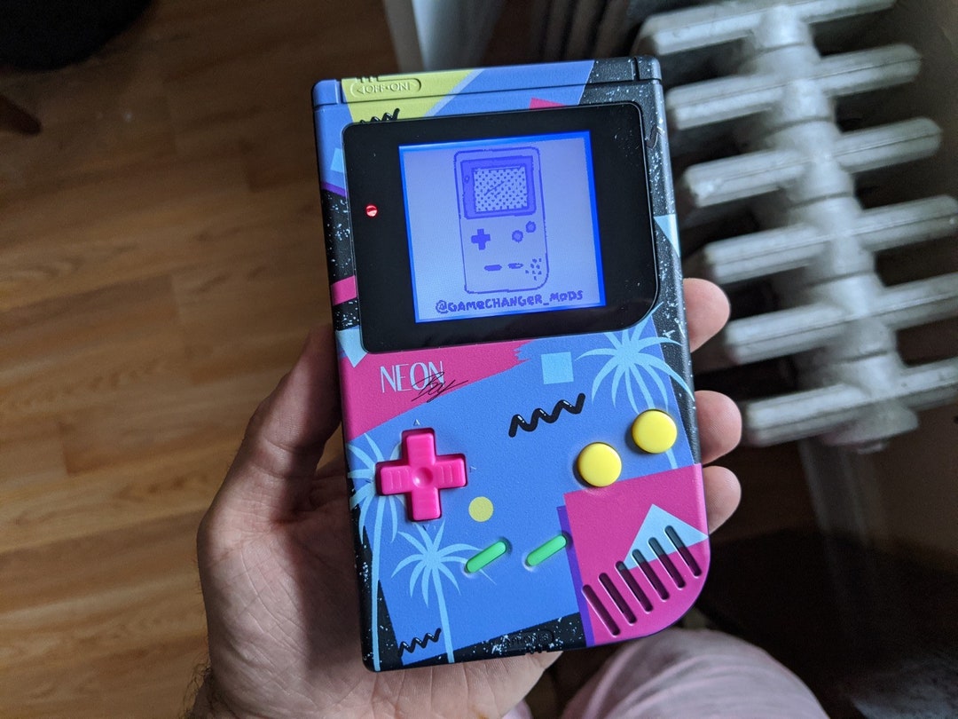 Custom 90s Vaporwave Hypebeast Backlit Gameboy DMG, Modded Bivert ...