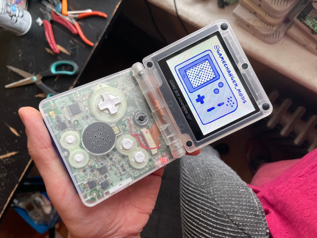 Custom GBASP IPS Modded Gameboy Advance SP Backlit Screen With New ...