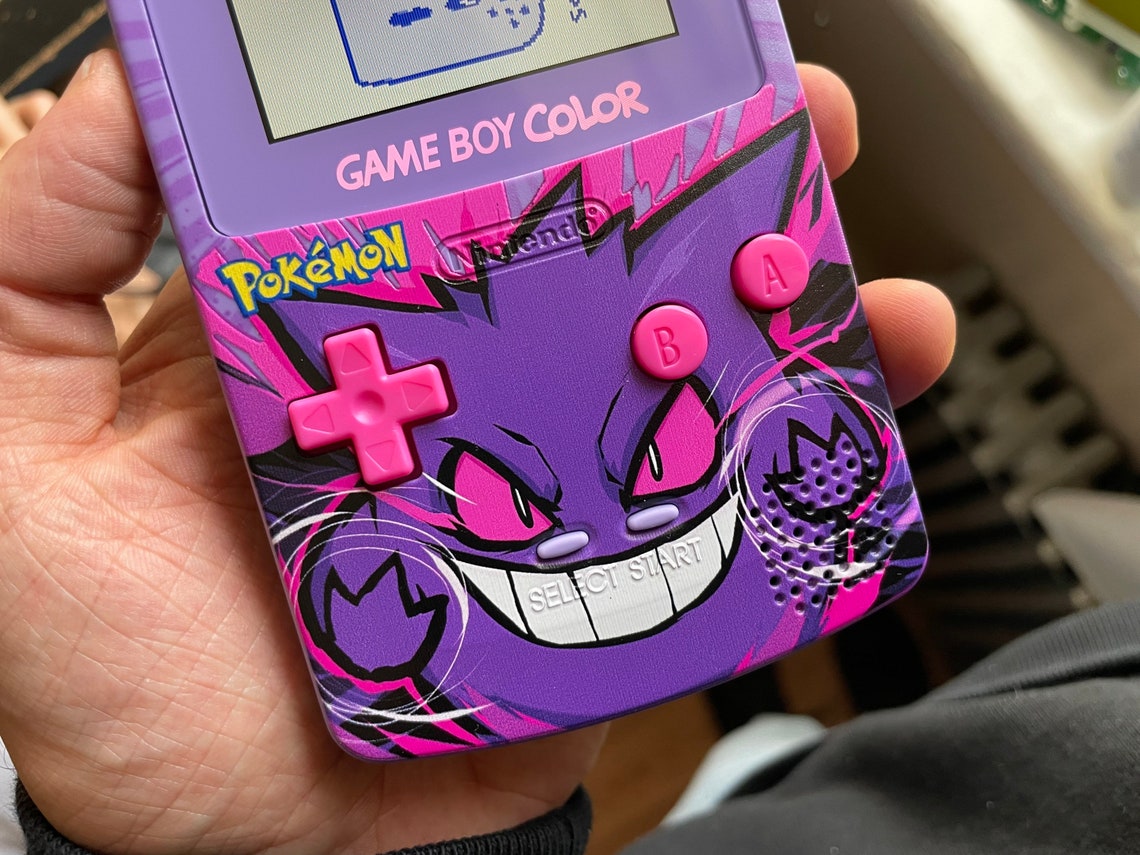 Custom BACKLIT Nintendo Gameboy Color GENGAR and Free Game - Etsy