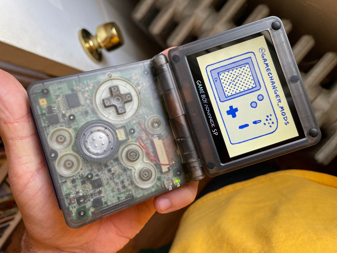 Custom GBASP IPS Modded Gameboy Advance SP Backlit Screen | Etsy