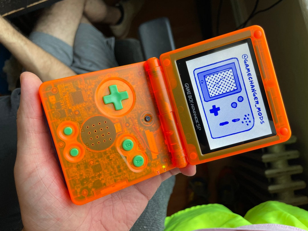 Custom GBASP IPS Modded Gameboy Advance SP - Backlit Screen With New ...