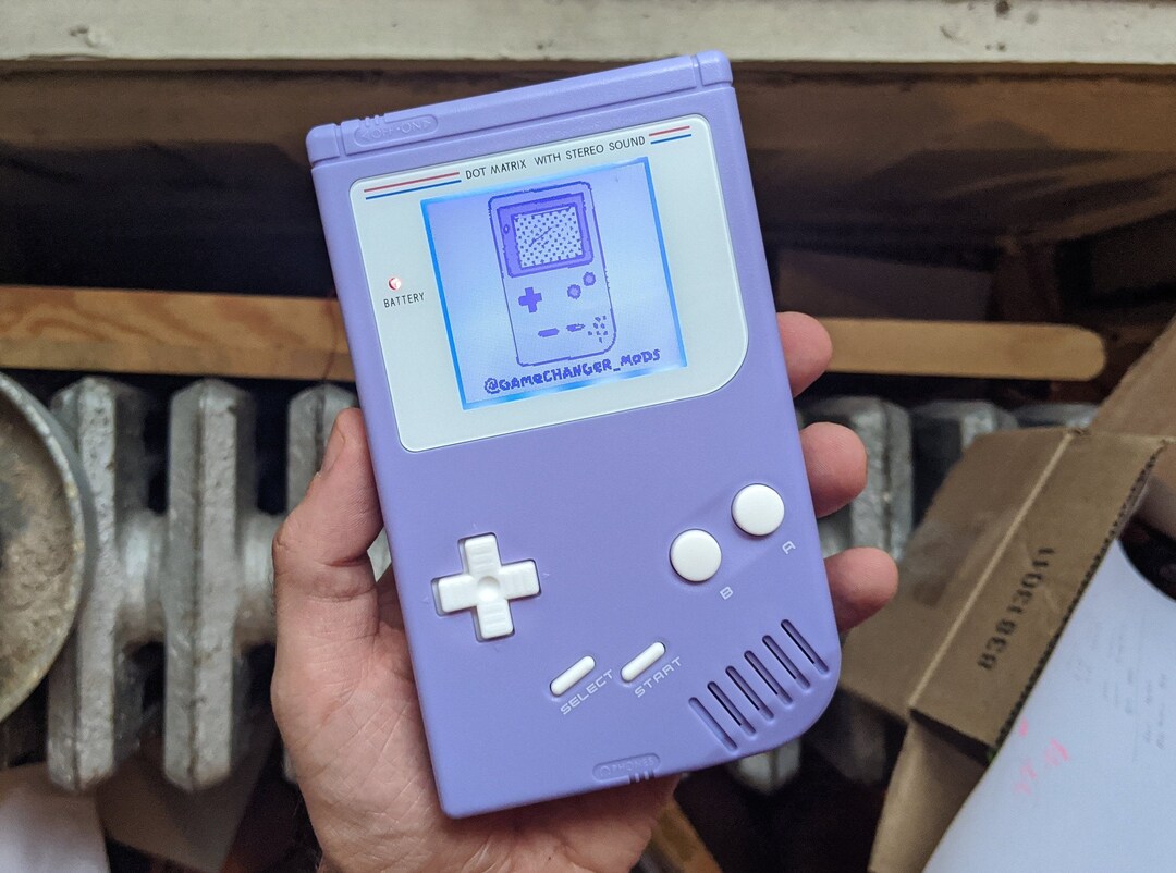 Custom Backlit Gameboy DMG, Modded Bivert Nintendo Game Boy With Glass ...