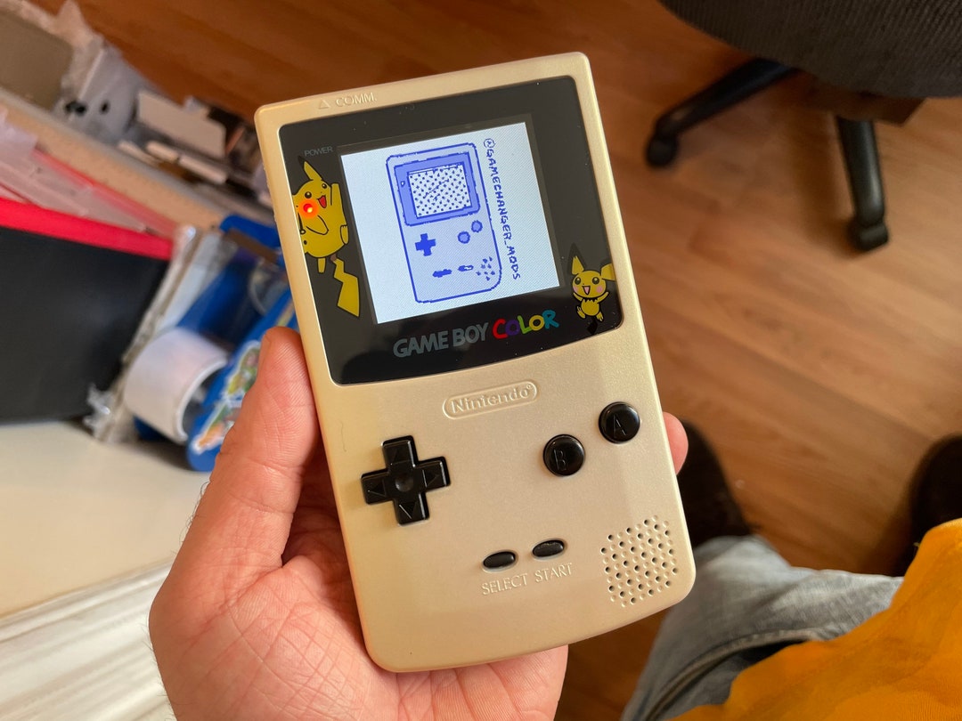 Game Boy PIKACHU IPS BACKLIT Nintendo Gameboy Color and Free Game! With ...