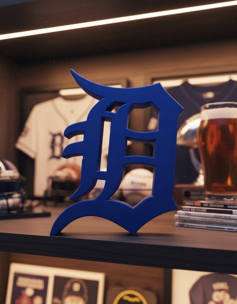 Detroit Tigers Old English D Wall Art: 3D Printed Baseball Decor - Etsy