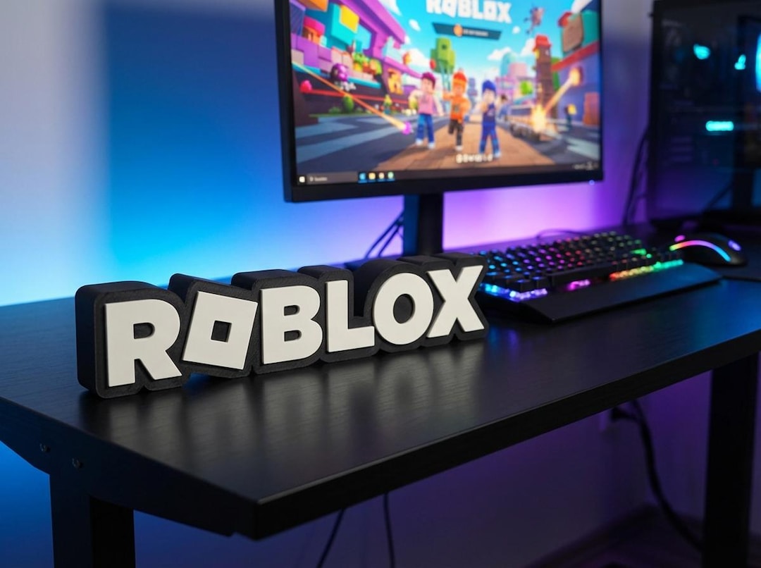 Roblox Logo Sign, Gamer Room Decor (9.5" X 2") - Etsy