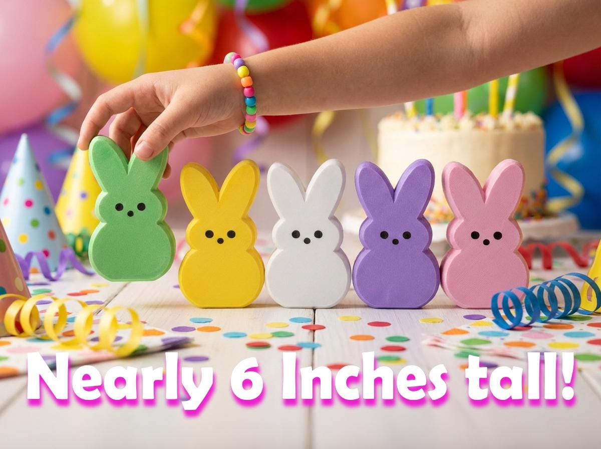 6" Peeps Bunny Decor for Easter - Pastel Bunny Shelf Sitter ...
