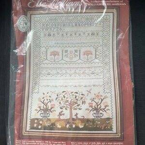 Vintage WILLIAMSBURG Reproduction Needlework Kit THE CHASE Sampler ...