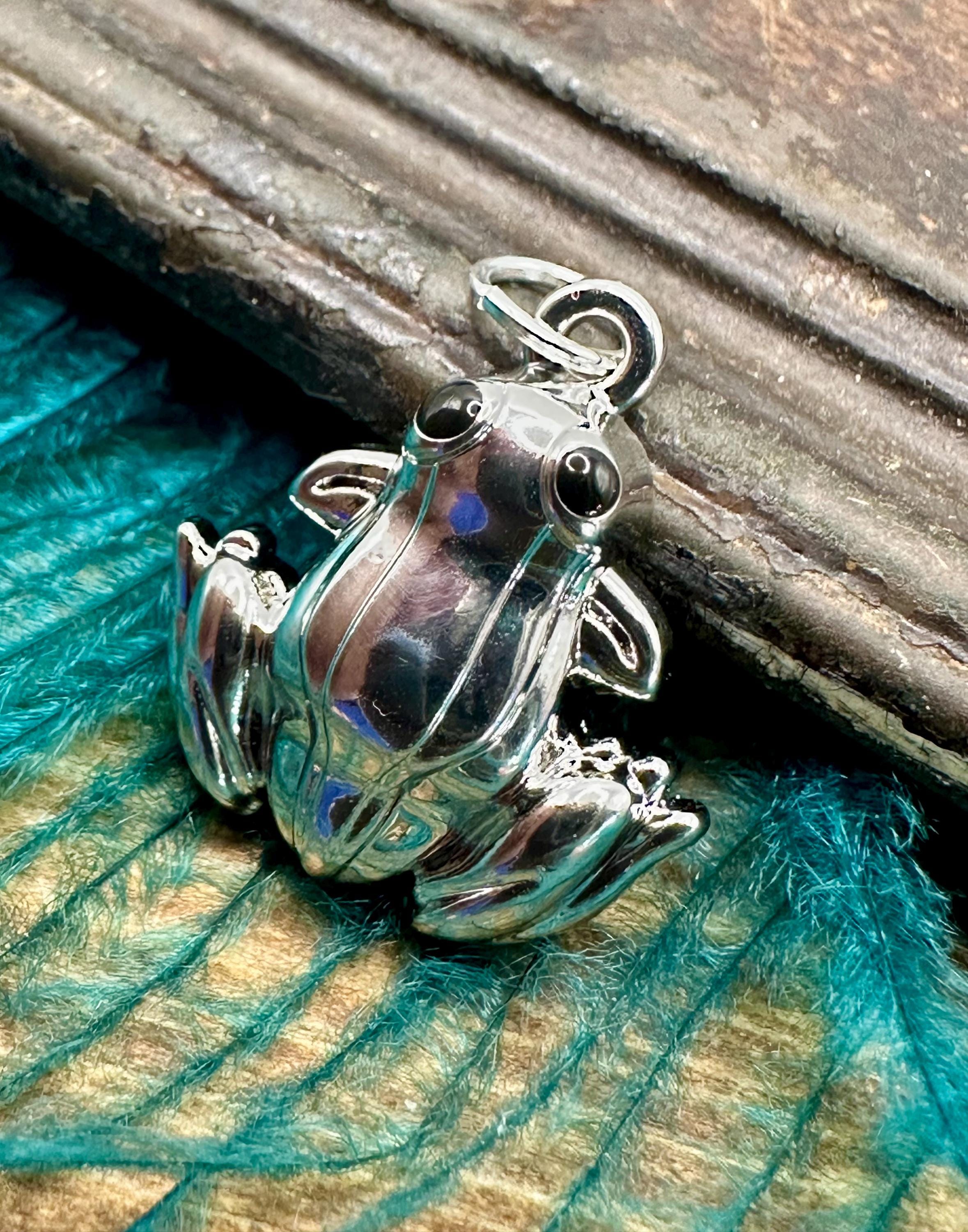 CUTE SILVER FROG Charm Pendant for Necklace Earrings Jewelry Bracelet ...