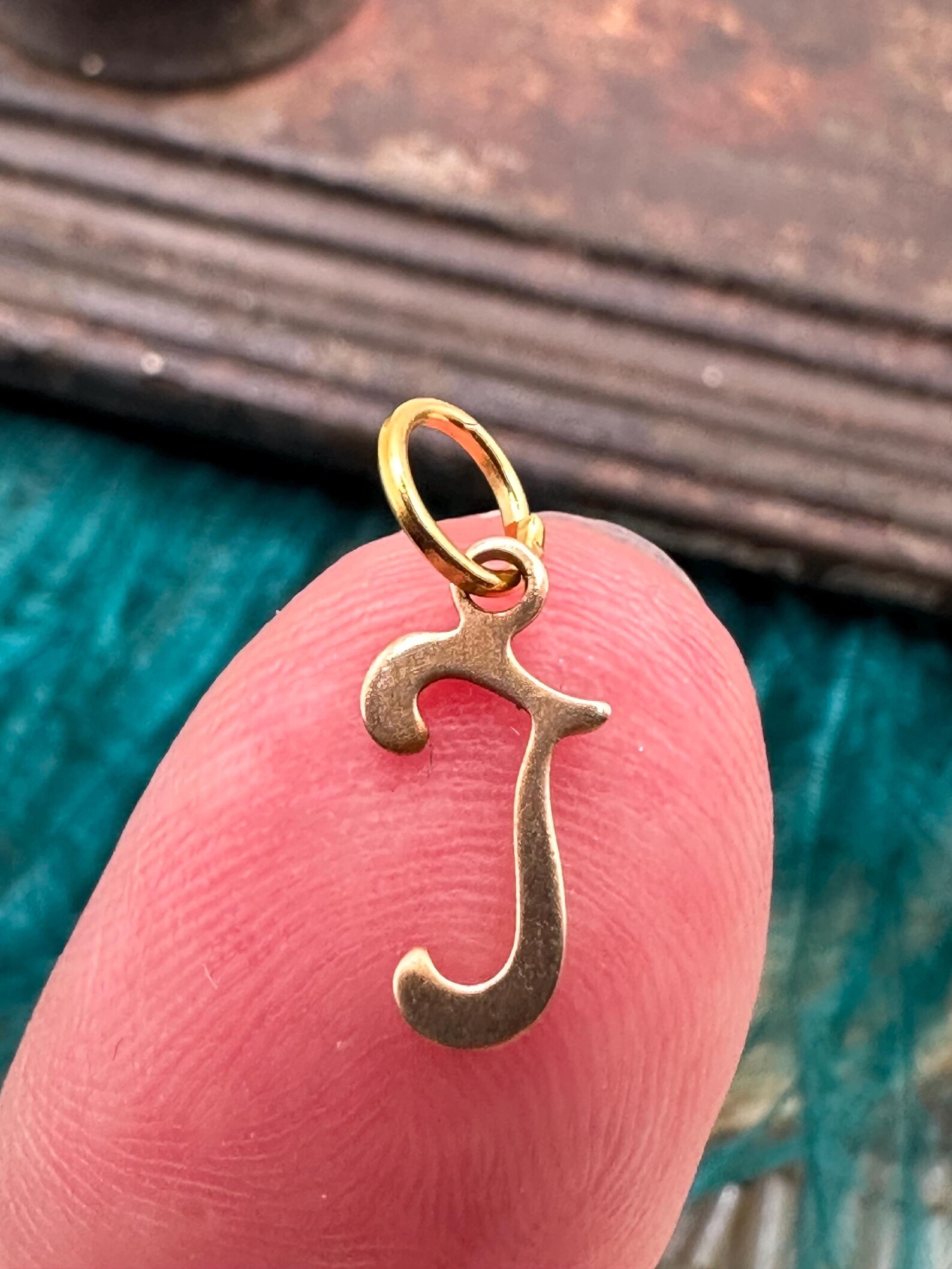 Vintage Raw Brass Tiny LETTER T INITIAL Charm Pendant for Necklace Gold ...