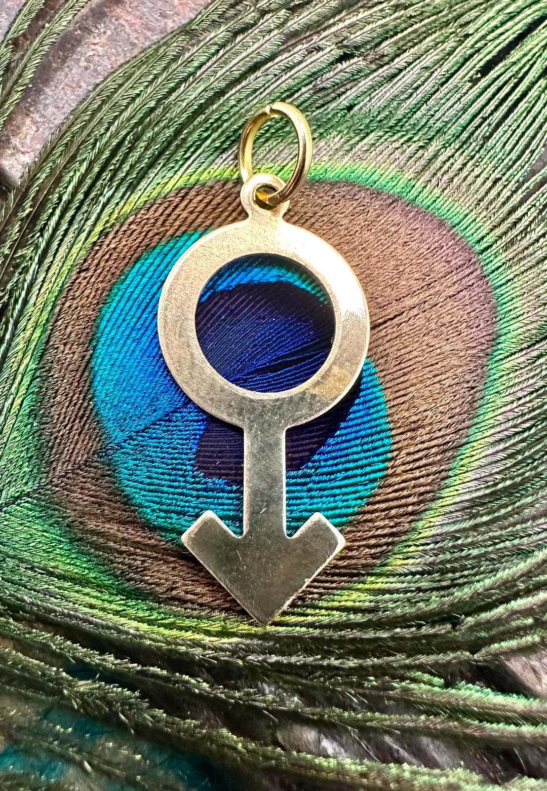 Vintage Raw Brass MALE GENDER SYMBOL Charm for Necklace Pendant Gold ...