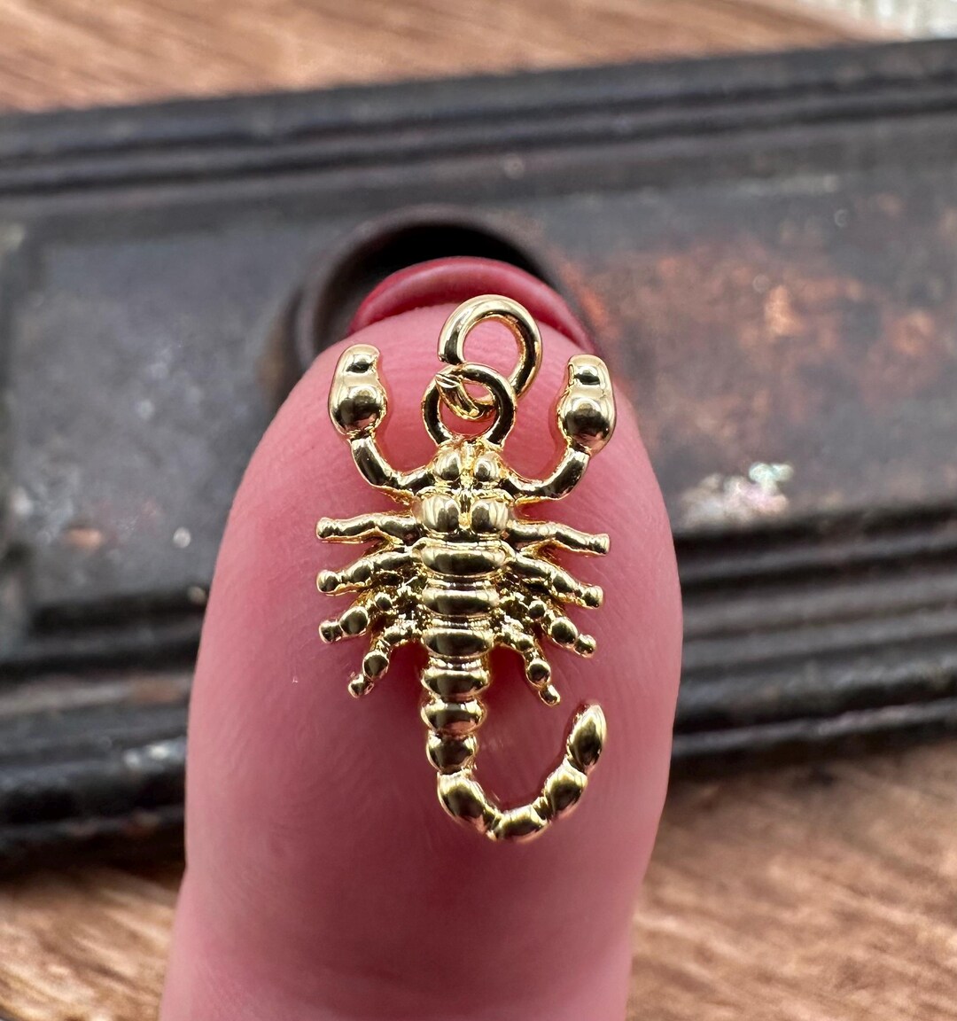 TINY SCORPION SCORPIO Gold Plated Charm Pendant for Necklace Jewelry ...