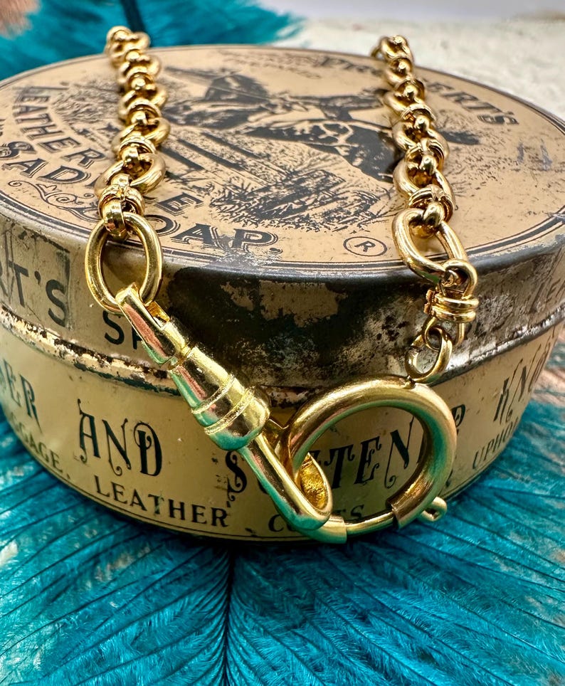 Vintage Victorian Style Stainless Steel CHARM HOLDER Necklace Spring ...