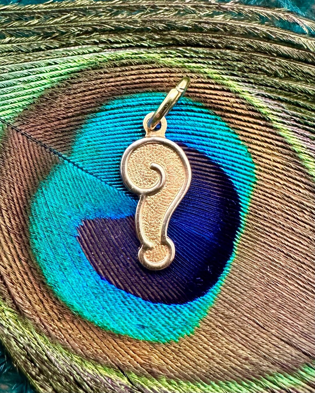 Vintage Raw Brass TINY QUESTION MARK Charm for Necklace Pendant Gold ...