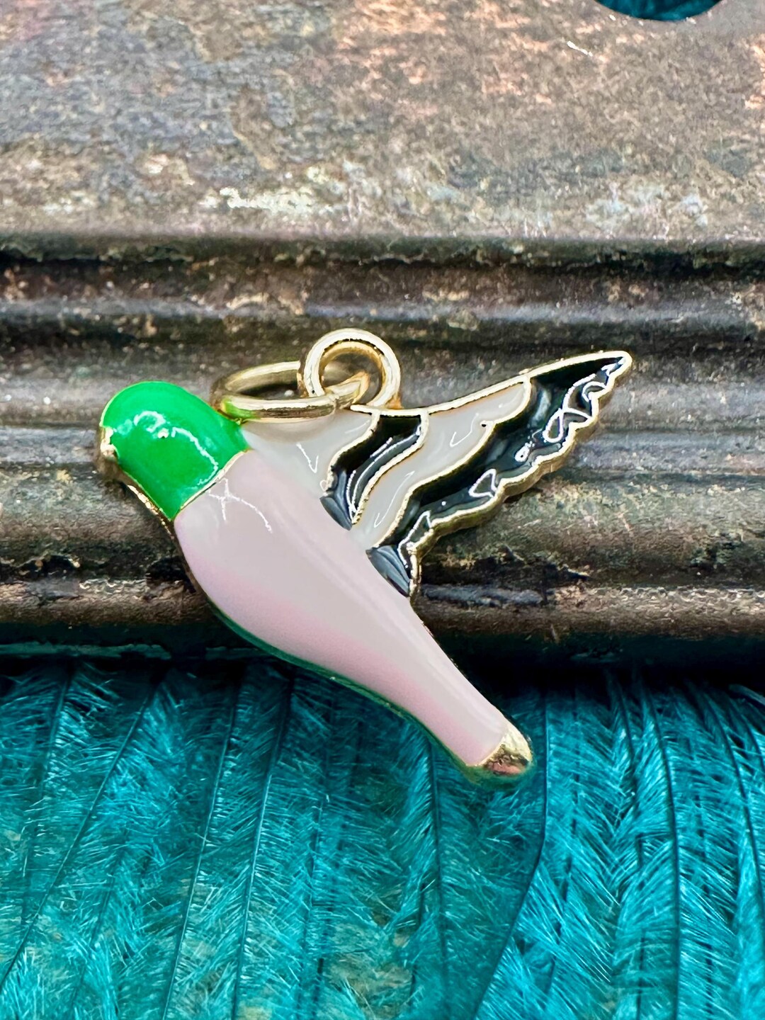 Vintage Style COLORFUL ENAMEL Little BIRD Charm Pendant for Necklace ...