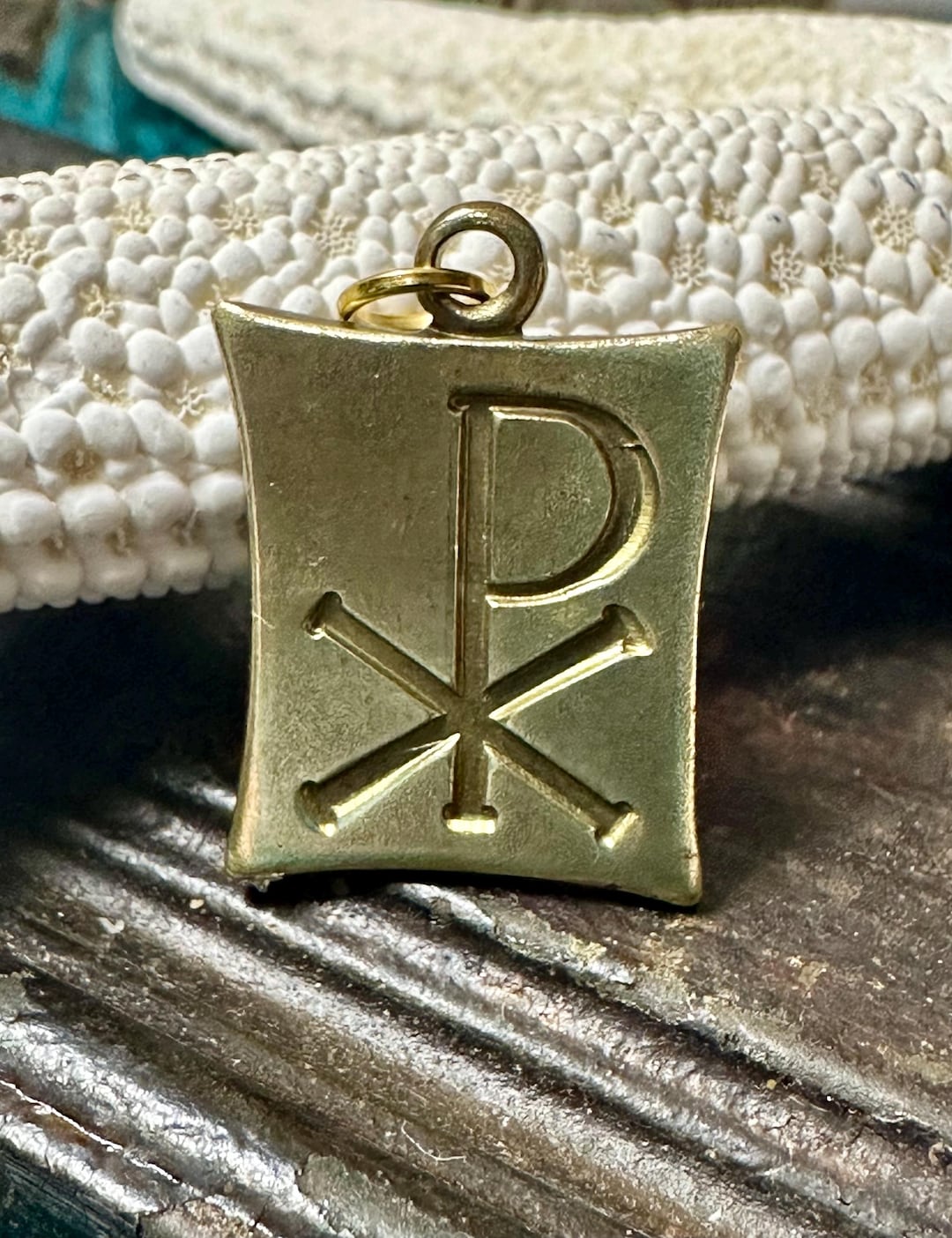 Vintage Raw Brass CHI RHO CHRISTIAN Religious Charm Pendant for ...