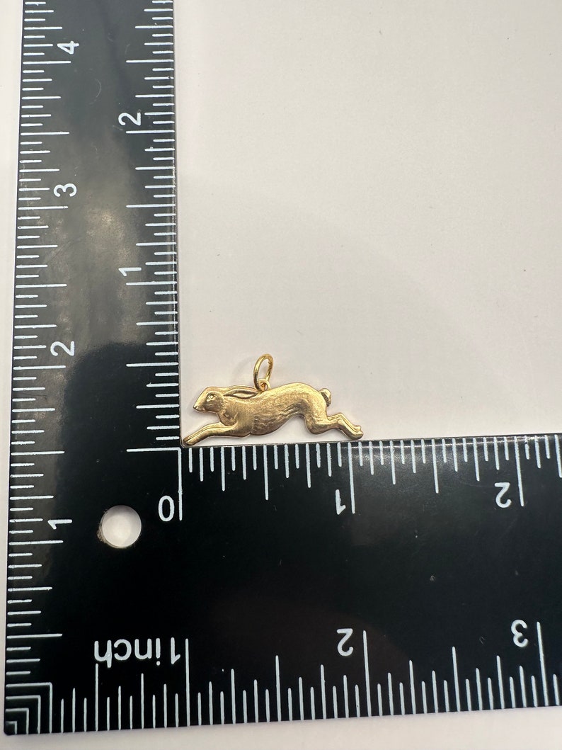 Vintage Raw Brass RUNNING RABBIT Charm Pendant for Necklace Gold ...
