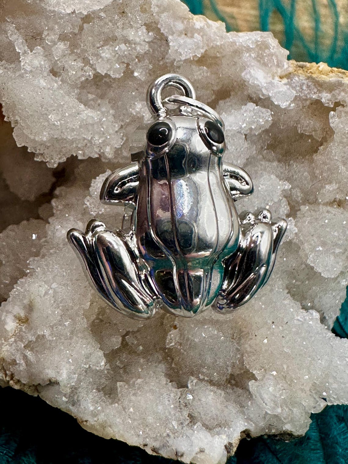 CUTE SILVER FROG Charm Pendant for Necklace Earrings Jewelry Bracelet ...