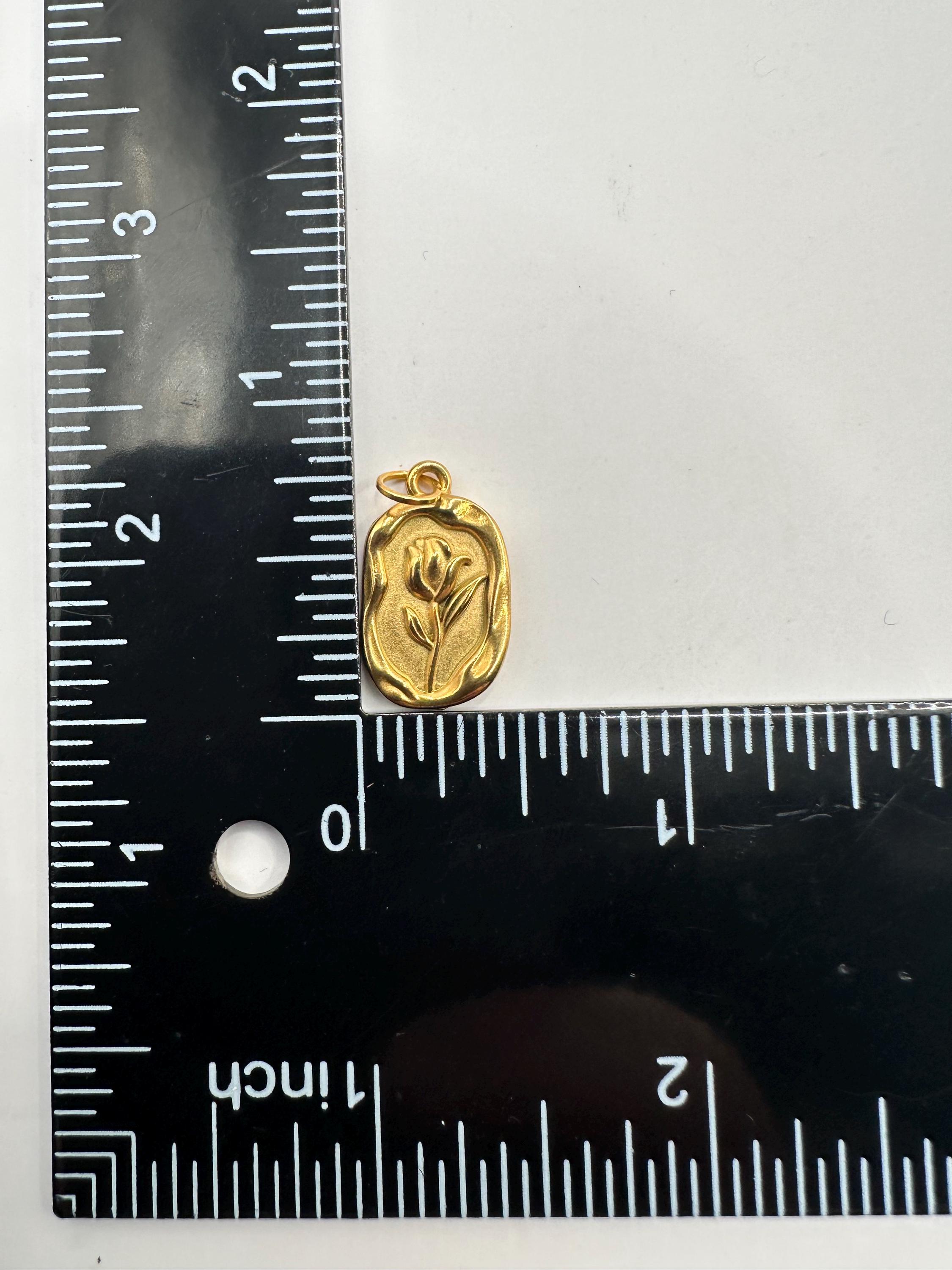 Vintage Victorian Style Gold Style Stainless Steel ROSEBUD FLOWER ...