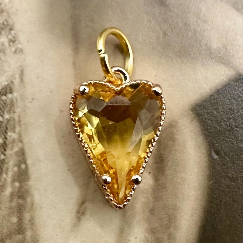 Citrine Vintage Charm - Etsy