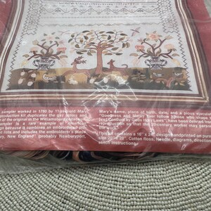 Vintage WILLIAMSBURG Reproduction Needlework Kit THE CHASE Sampler ...
