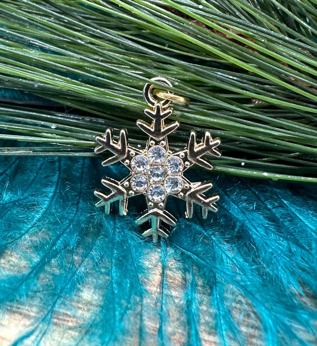 Vintage Style SPRAKLING SNOWFLAKE RHINESTONE Charm for Necklace Pendant ...