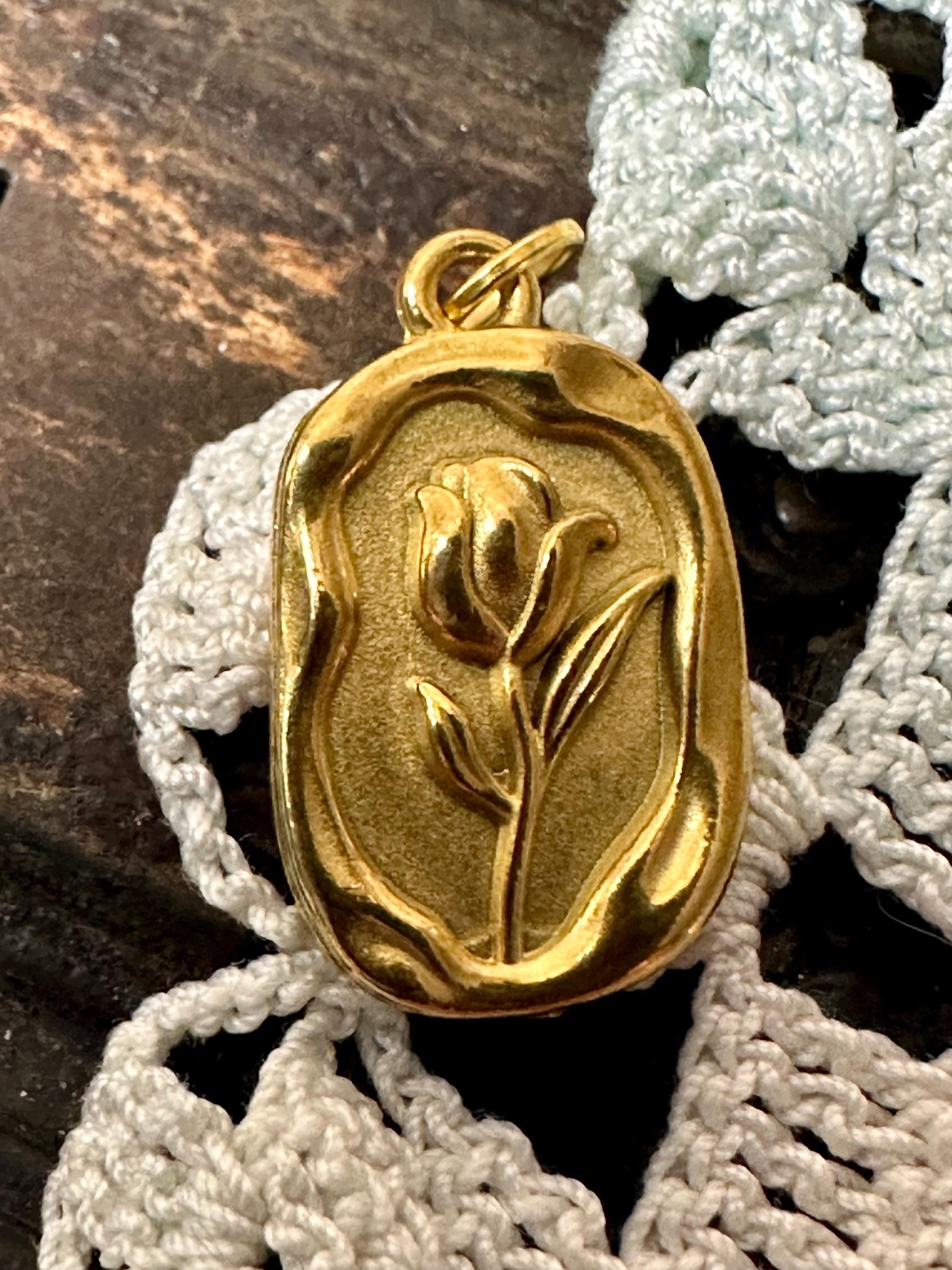 Vintage Victorian Style Gold Style Stainless Steel ROSEBUD FLOWER ...