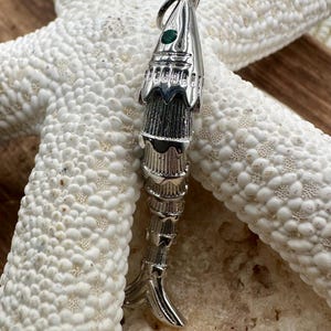 Vintage Style ARTICULATED MOVEABLE FISH Long Skinny Charm Pendant for ...