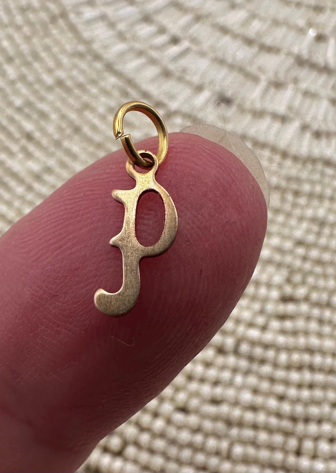 Vintage Raw Brass Tiny LETTER P INITIAL Charm Pendant for Necklace Gold ...
