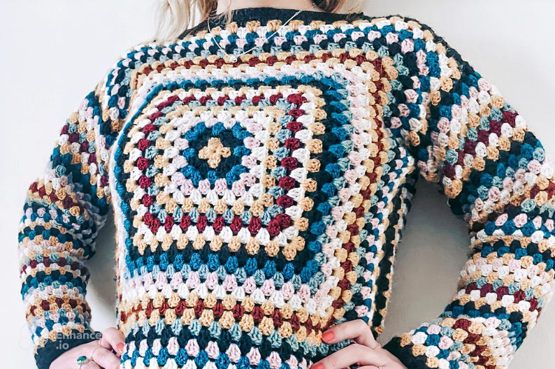CROCHET PATTERN & PDF, Granny Stitch Square Sweater, Crochet Sweater ...