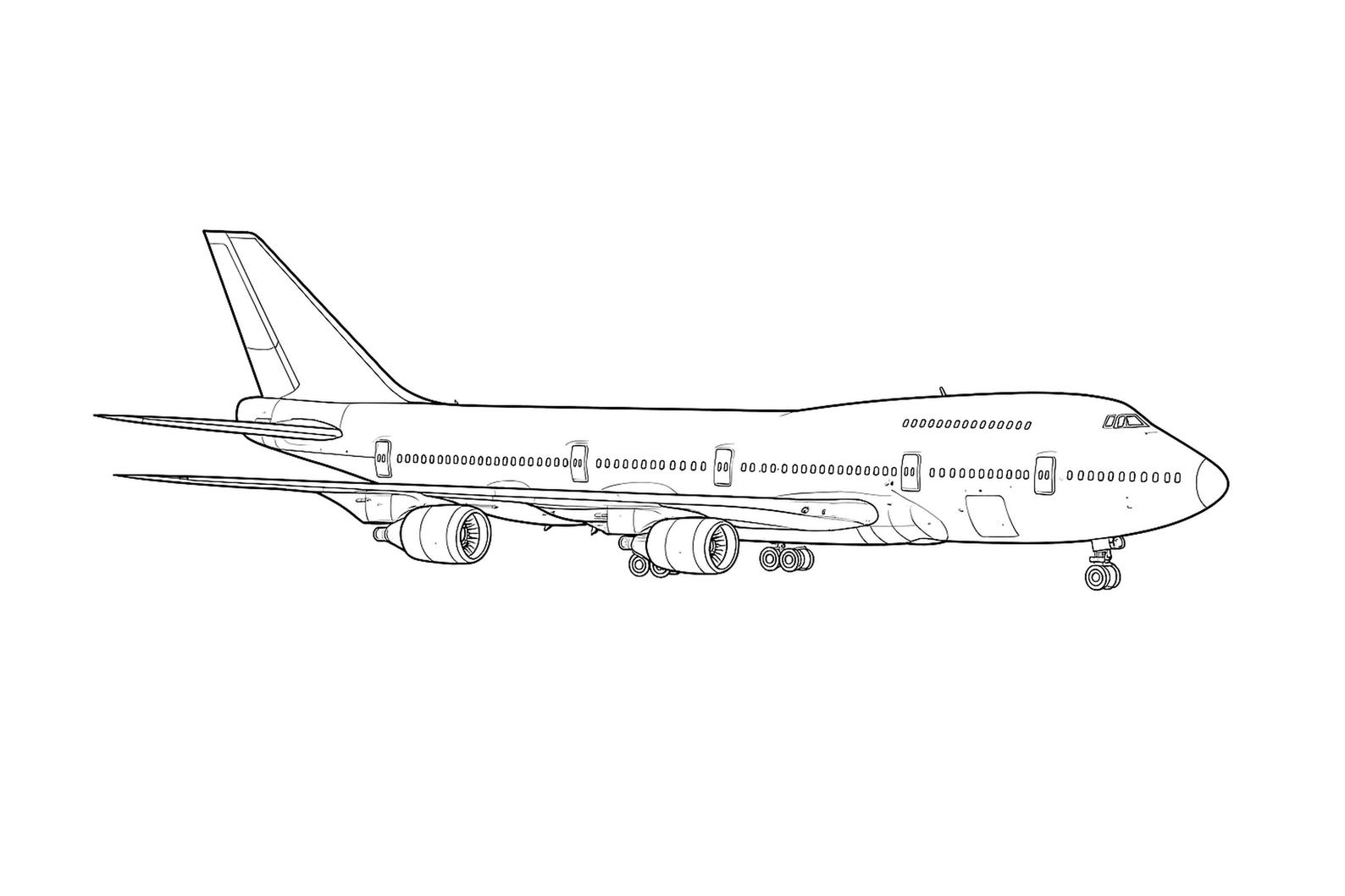 747 Jumbo Jet Colouring Page - Etsy