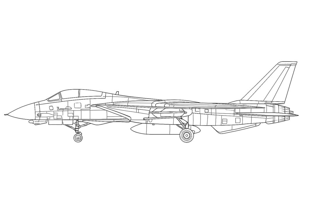 F-14 Tomcat High-resolution Colouring Page - Etsy Canada