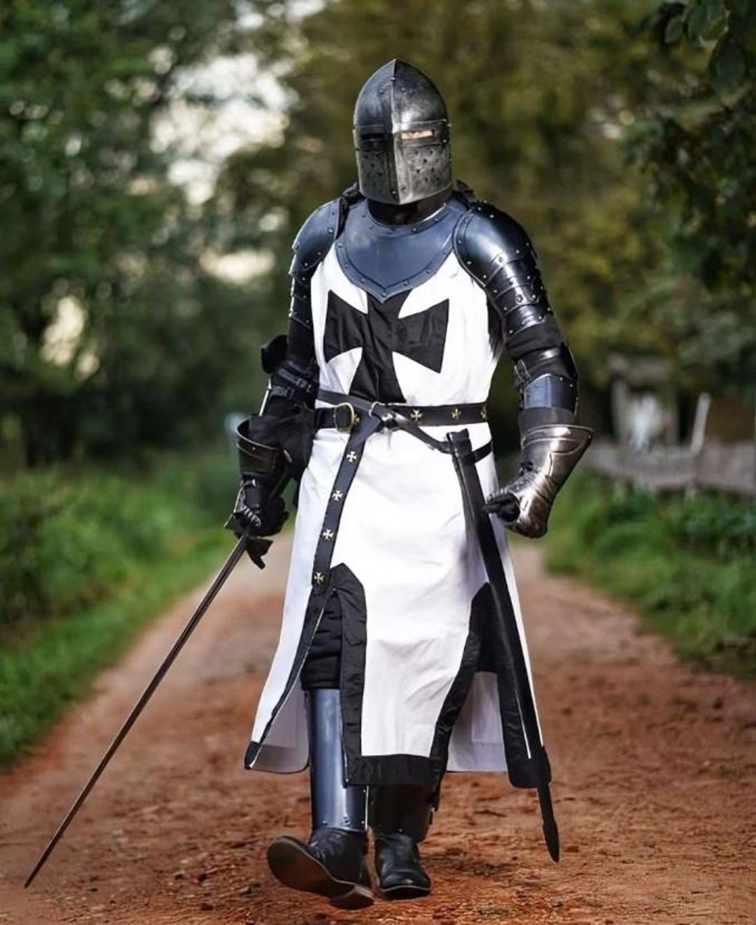 Medieval Black Templar Knight Armor Set: 18-gauge Steel Costume With ...