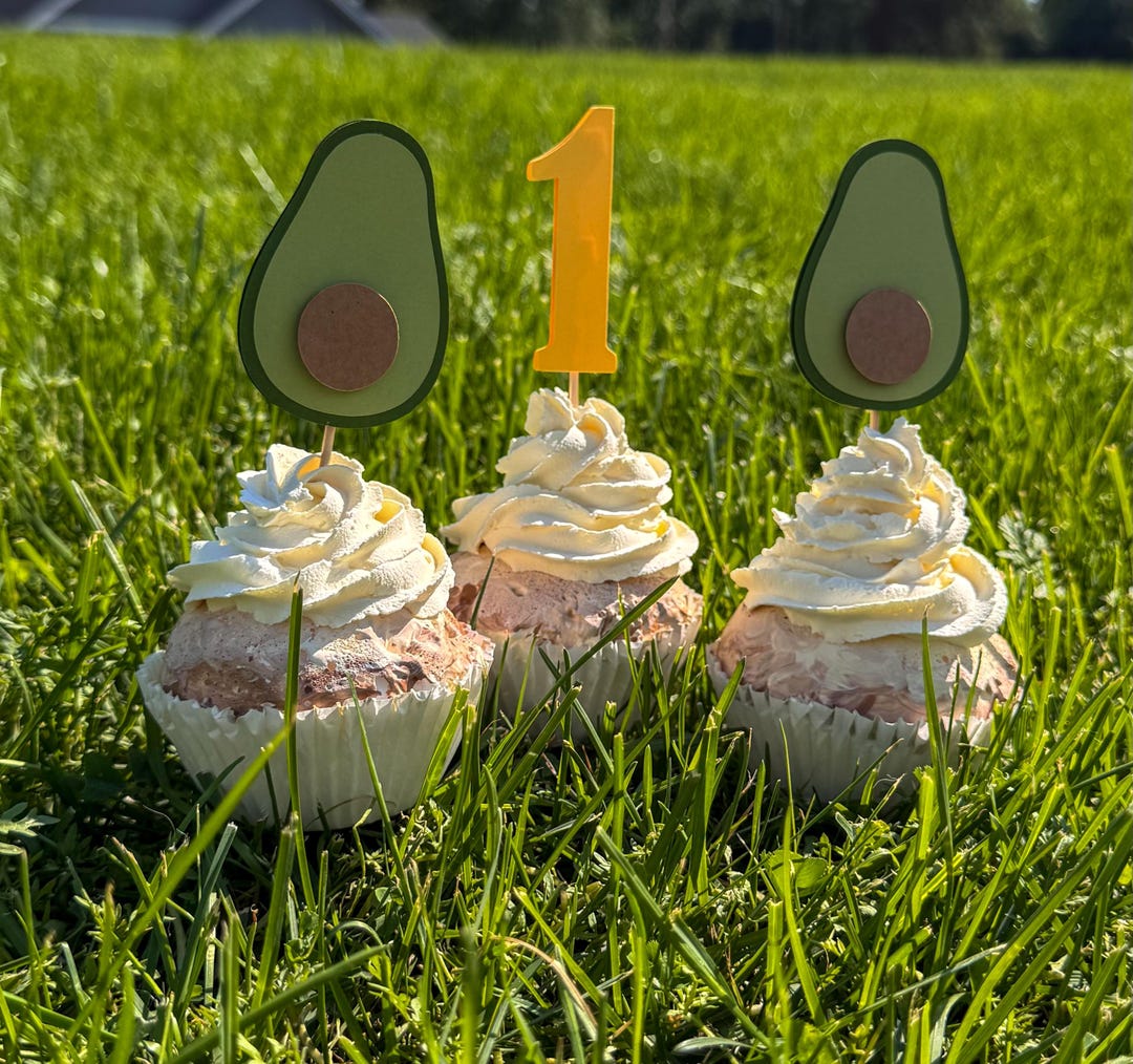 Avocado Cupcake Toppers, Birthday Party Decor, Personalized - Etsy