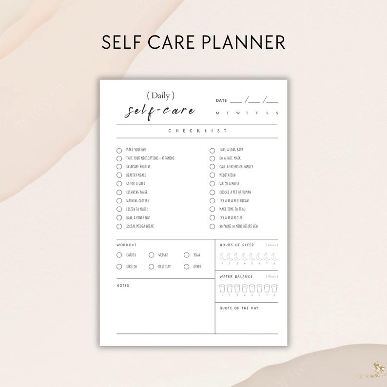 Self-care Daily Planner (printable) - Etsy