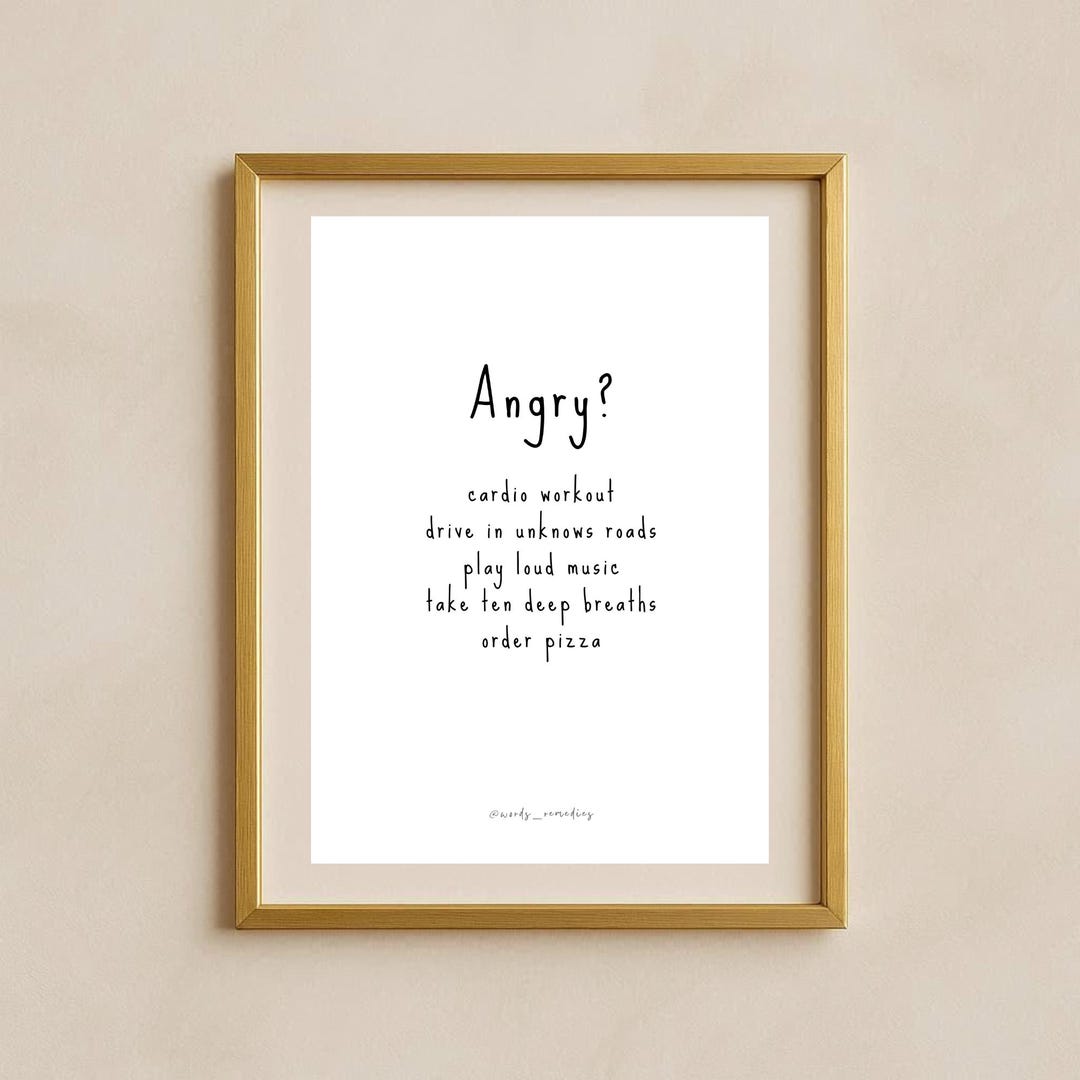 Angry? Minimalist Problem-solving Poster (digital Download) - Etsy Canada