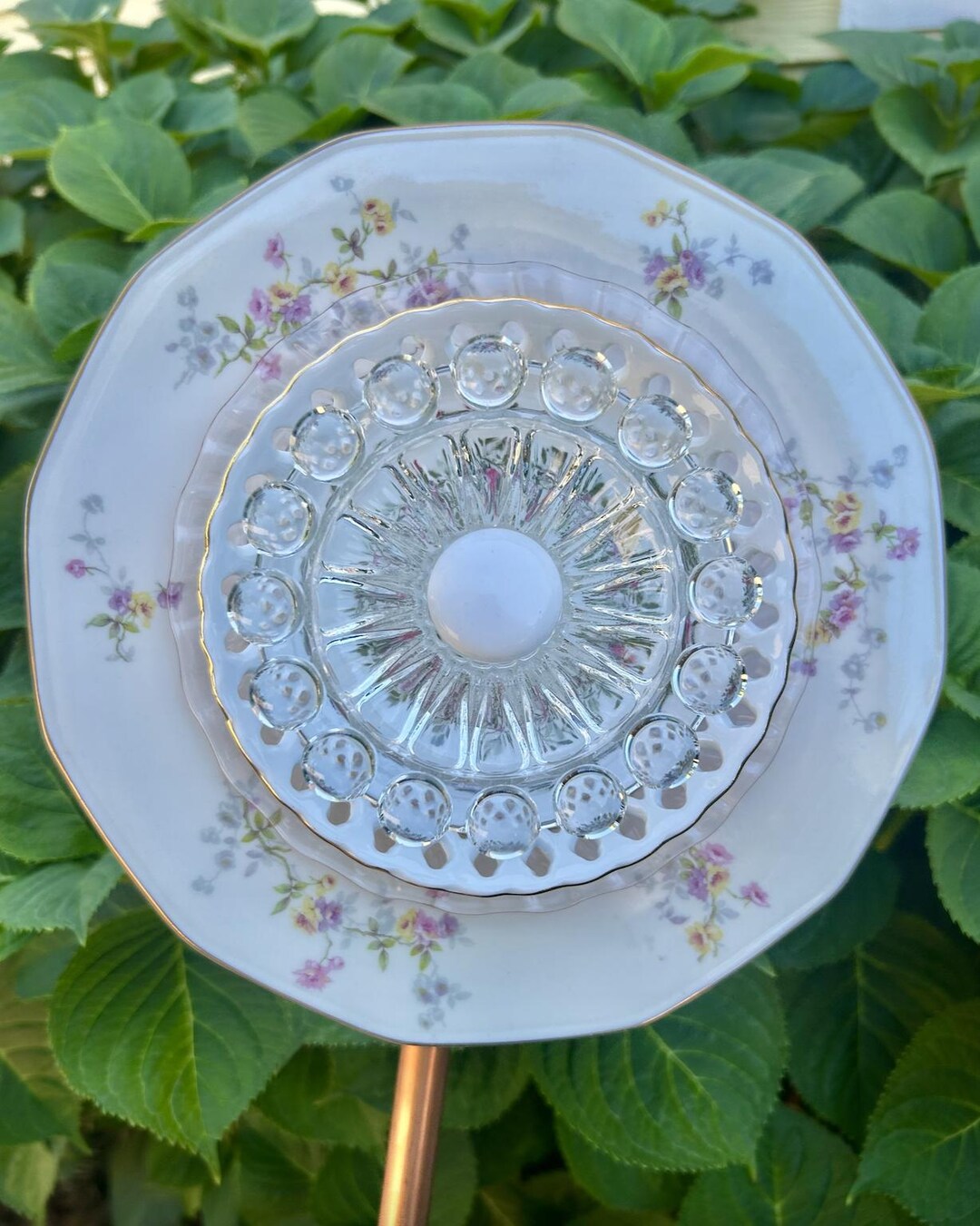 LOCAL PICKUP ONLY - Vintage Plate Garden Flower – Depression Glass ...