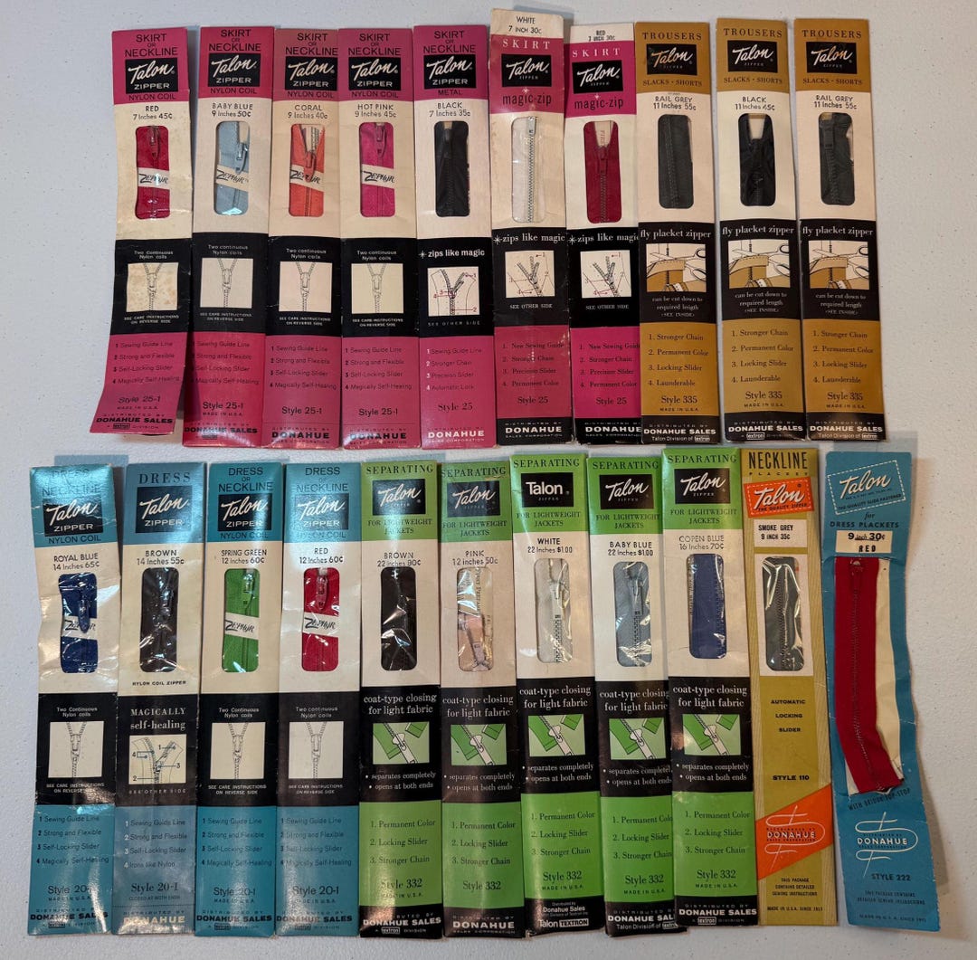 Vintage Talon Zippers: NOS Sewing Supplies Collection (15 Pc) - Etsy