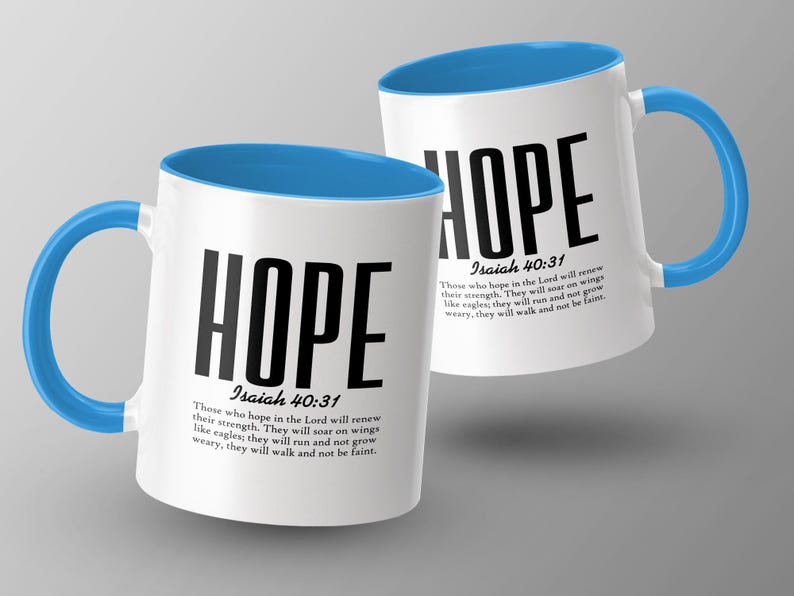 Hope Isaiah 40 31 Mug, Soar on Wings Like Eagles Mug, Religious ...