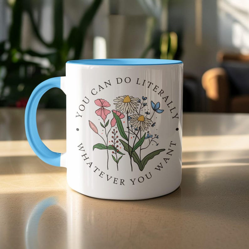 Floral Coffee Mug, Inspirational Daisies, Positive Affirmation Gift - Etsy