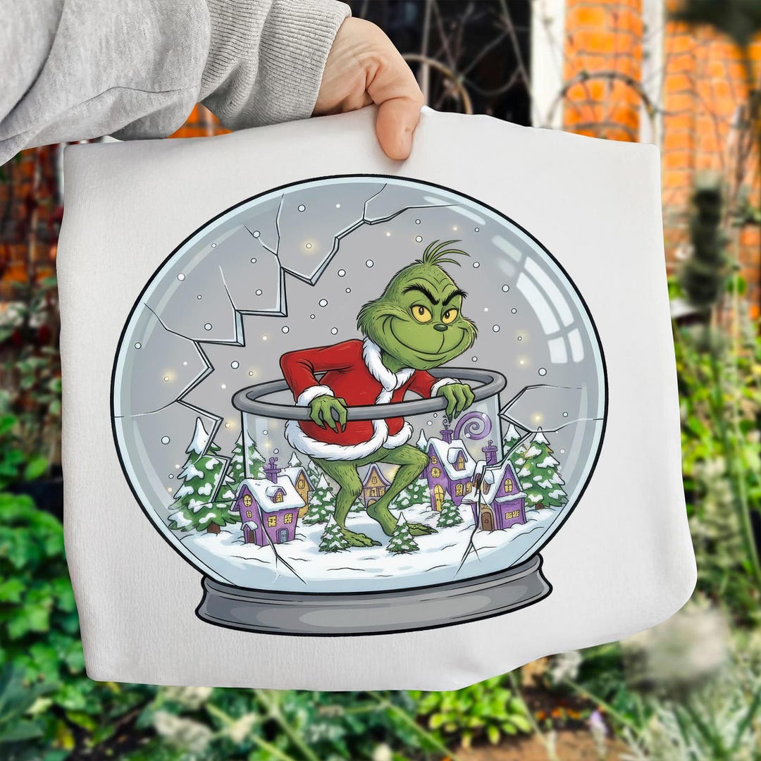Funny Green Monster Christmas Snow Globe PNG - Winter Village ...