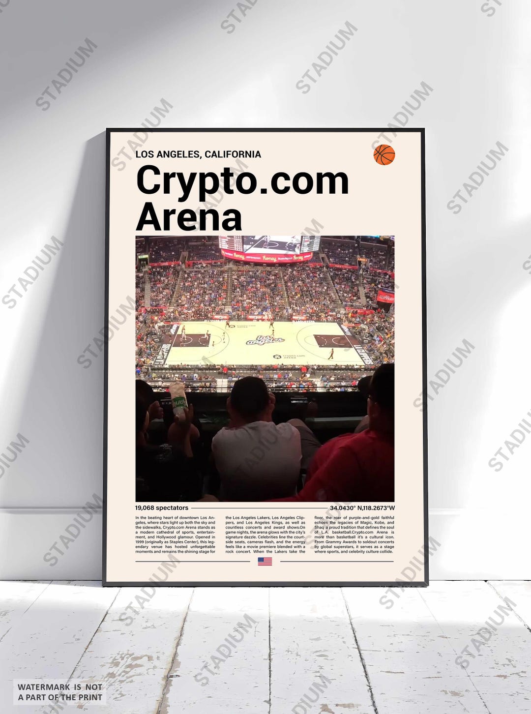 Crypto.com Arena Poster, Los Angeles Lakers Poster Print, NBA Arena ...