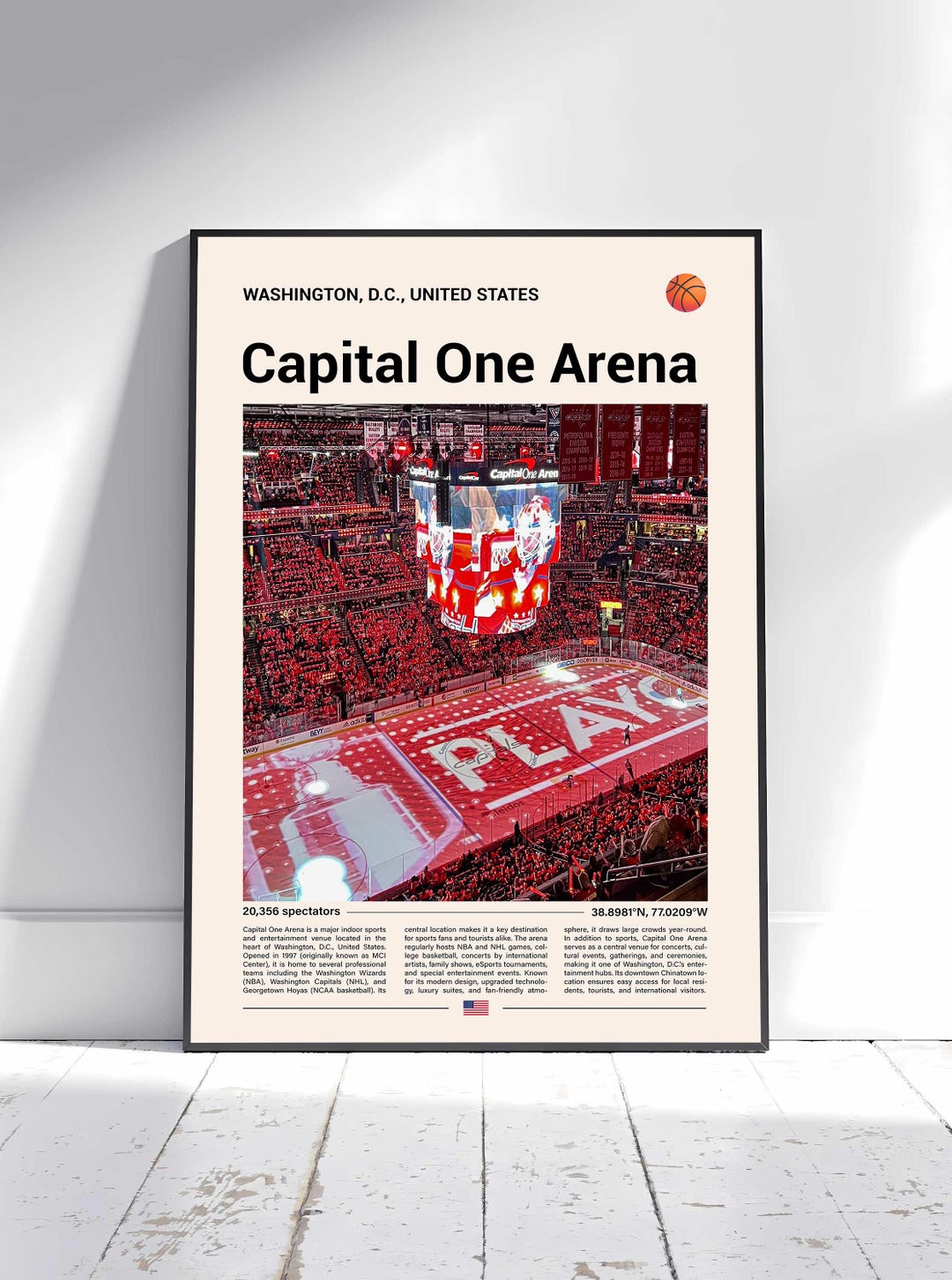 Capital One Arena Poster, Washington Capitals Poster Print, NHL Arena ...