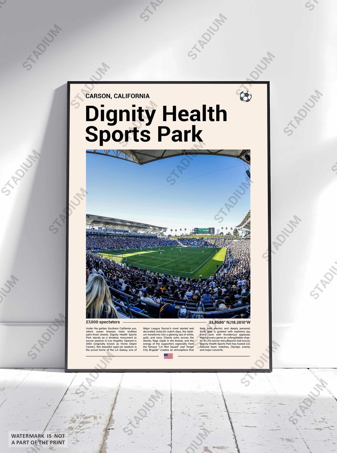 Dignity Health Sports Park Poster, LA Galaxy Poster Print, MLS Stadium ...