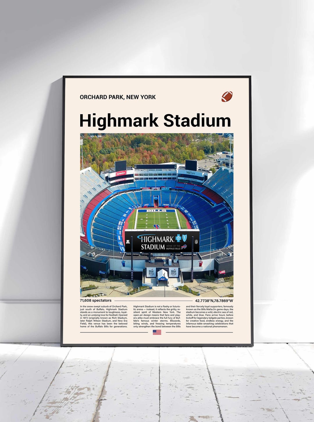 Highmark Stadium Poster, Buffalo Bills Poster Print, NFL Stadium Poster ...