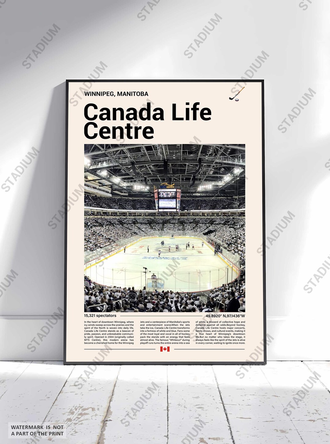 Canada Life Centre Poster – Winnipeg Jets Home, NHL Arena Wall Art ...