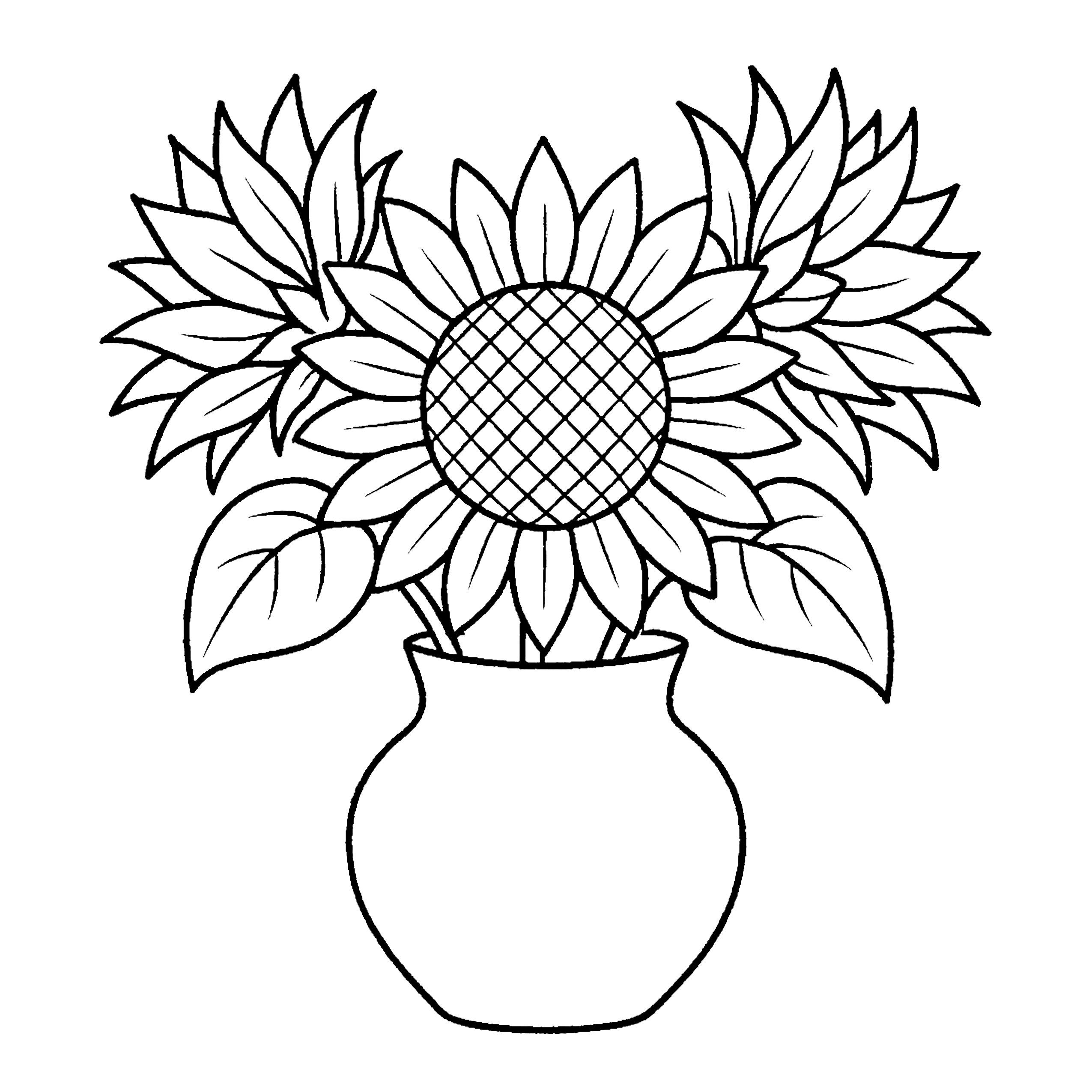 10 Printable Pages, Sunflowers Coloring Page, Flowers Relaxation ...
