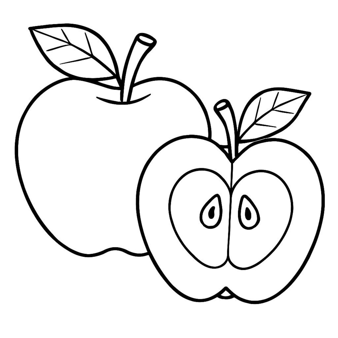 10 Printable Pages, Apple Coloring Page, Food and Drink Relaxation ...