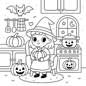 10 Printable Pages, Spooky Cutie Page, Relaxation Coloring Book ...
