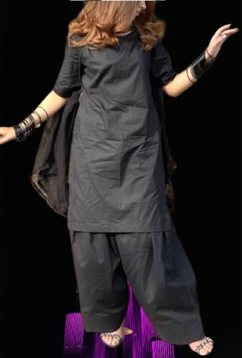 Lawn Cotton Farshi Shalwar Kameez: Pakistani Indian 3-piece Suit ...